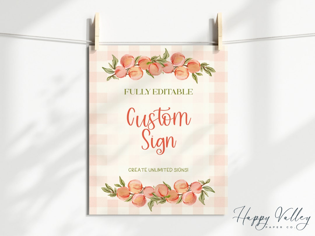 One Sweet Peach Custom Sign, Peaches Party Custom Sign, Sweet as a ...