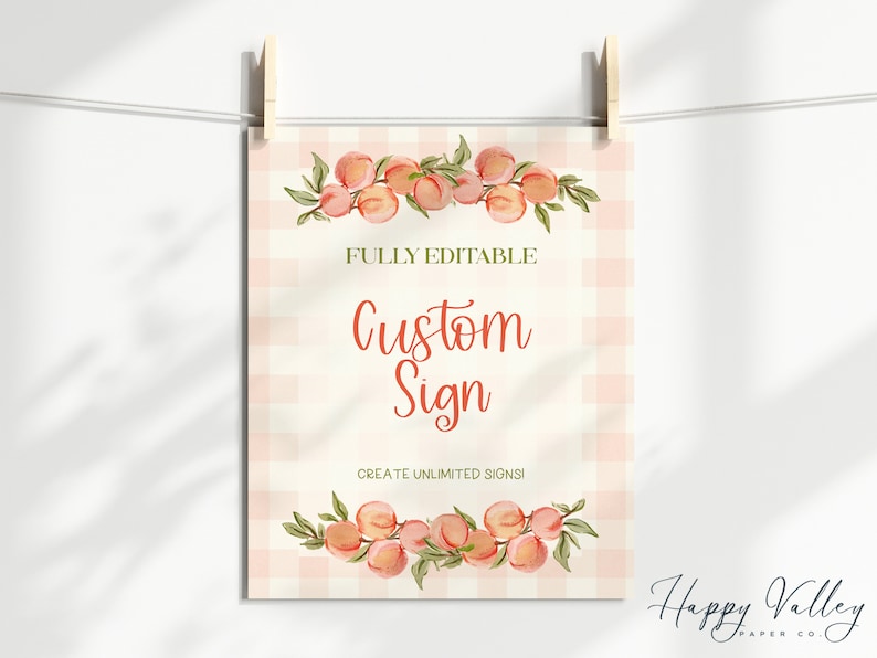 One Sweet Peach Custom Sign, Peaches Party Custom Sign, Sweet as a ...
