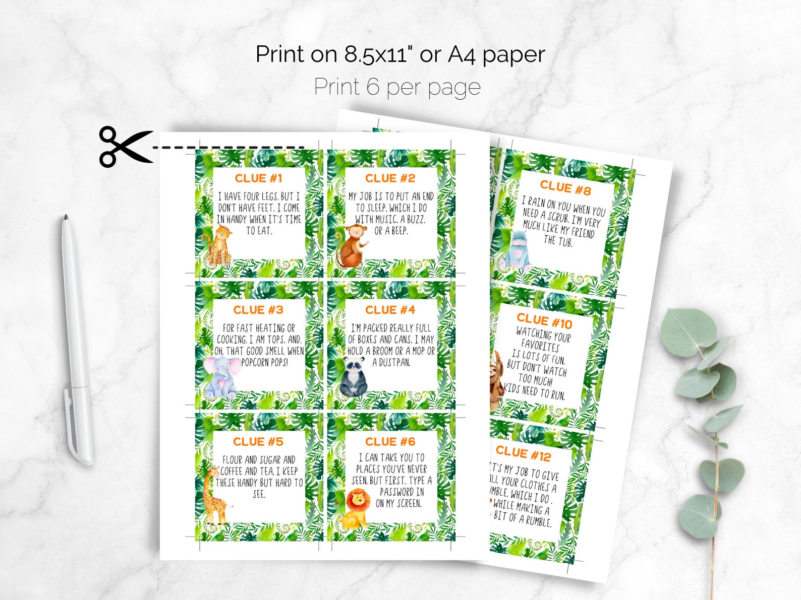 Scavenger Hunt for Kids, 30 Clues, Safari Scavenger Hunt, Treasure Hunt ...