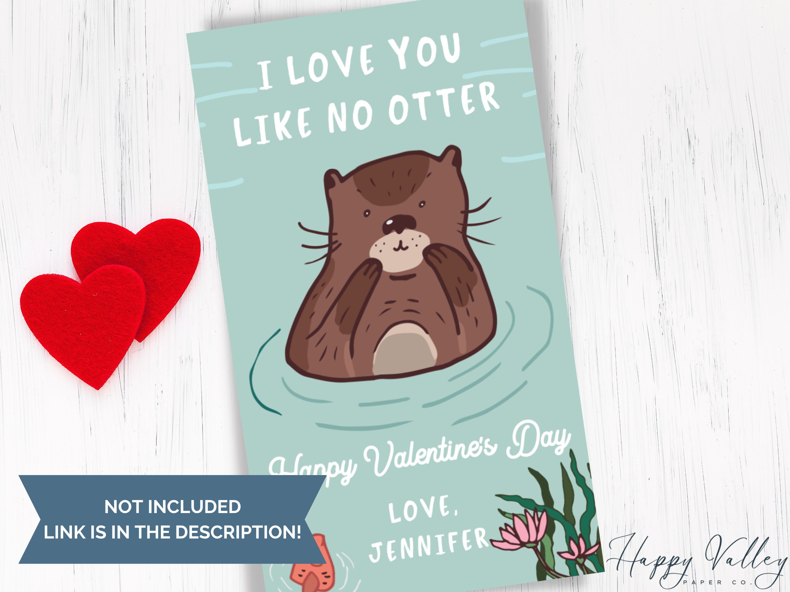 You're My Otter Half, Otter Valentine Printable, Classroom Valentines ...