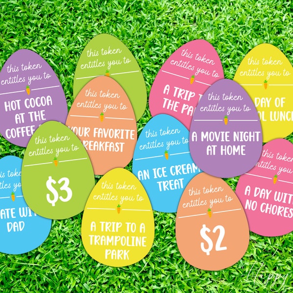 Easter Tokens Printable - Etsy