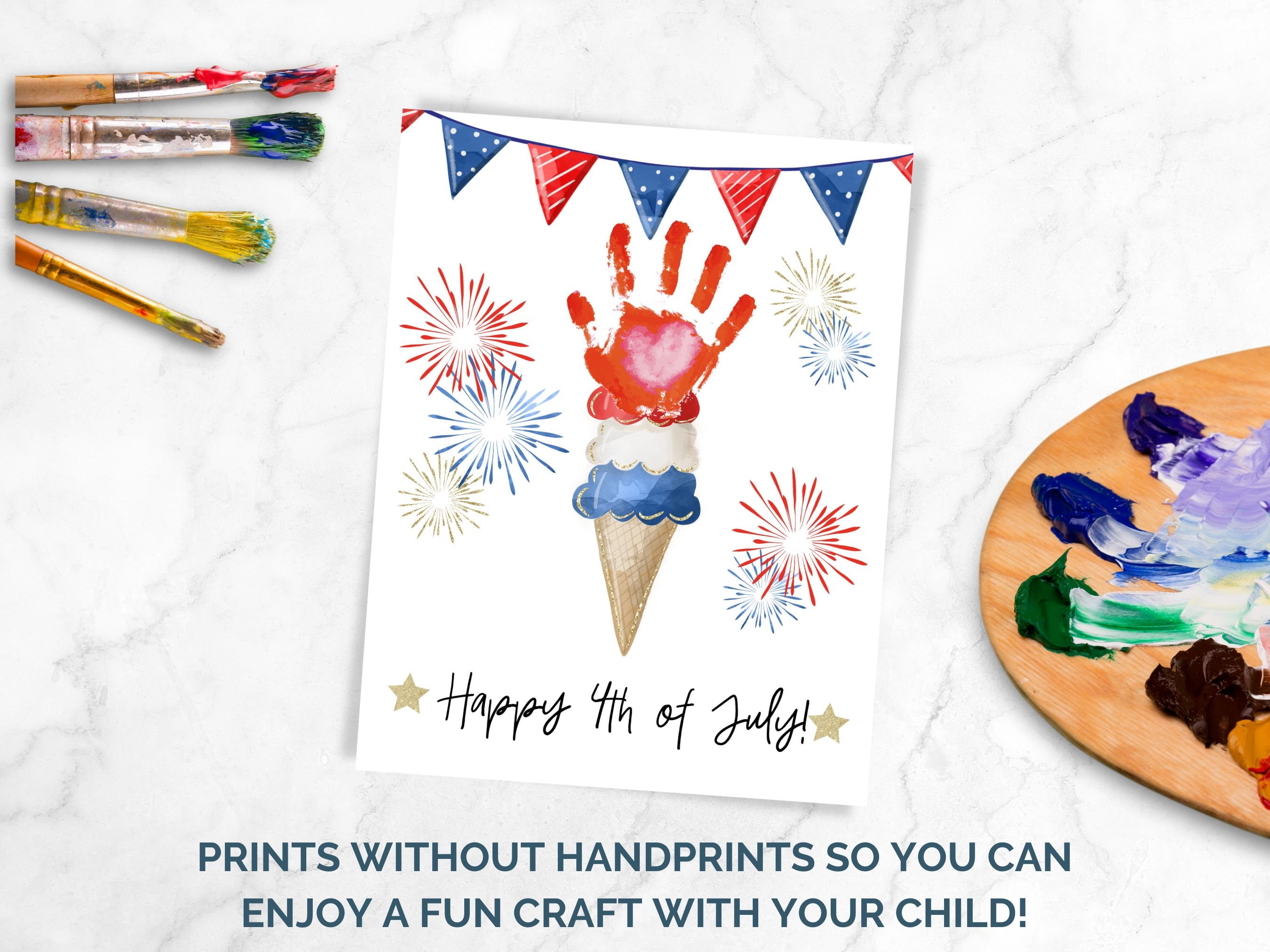 4th of July Handprint Art Craft, 4th of July Activity for Kids, 4th of ...