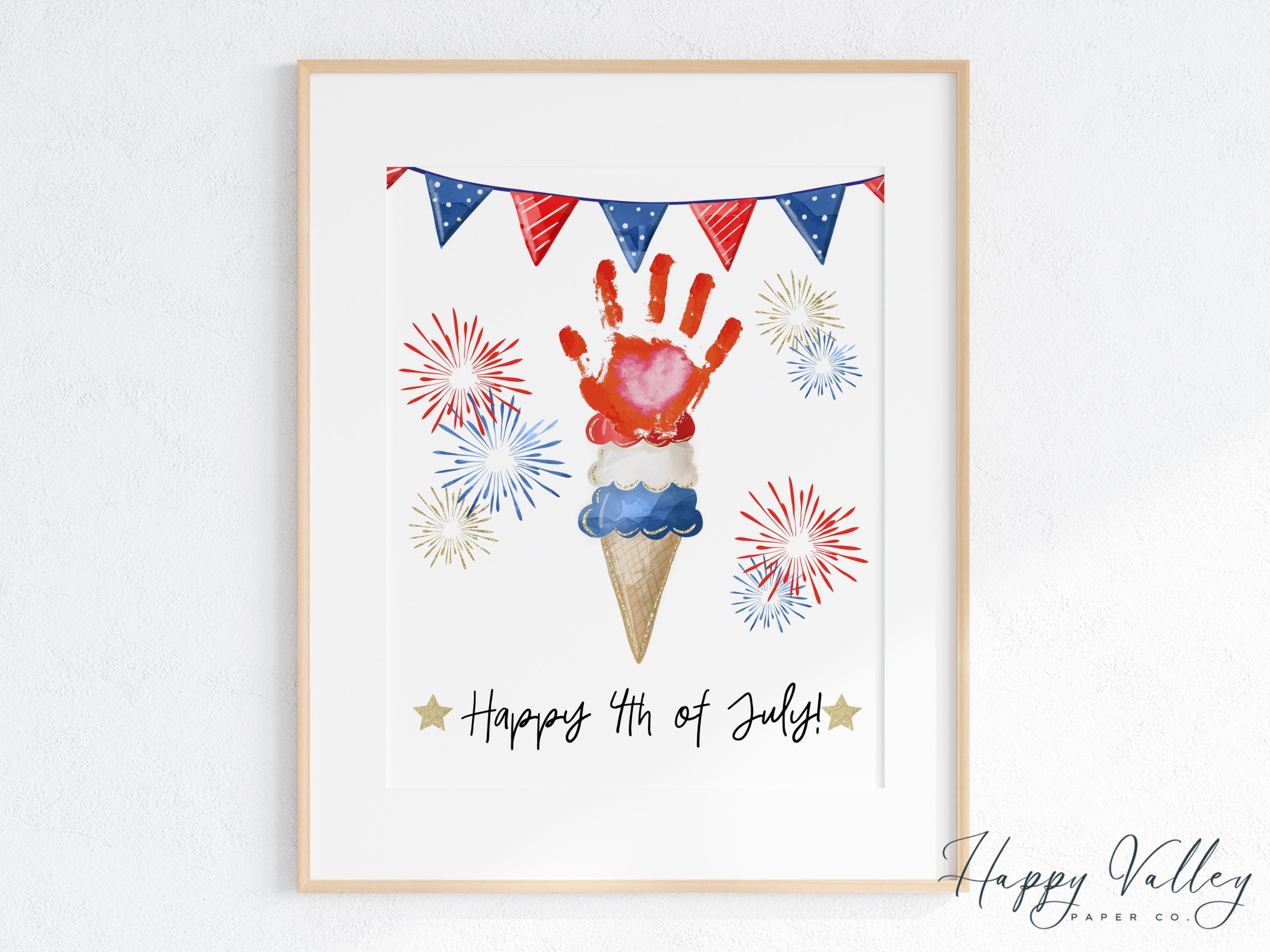 4th of July Handprint Art Craft, 4th of July Activity for Kids, 4th of ...