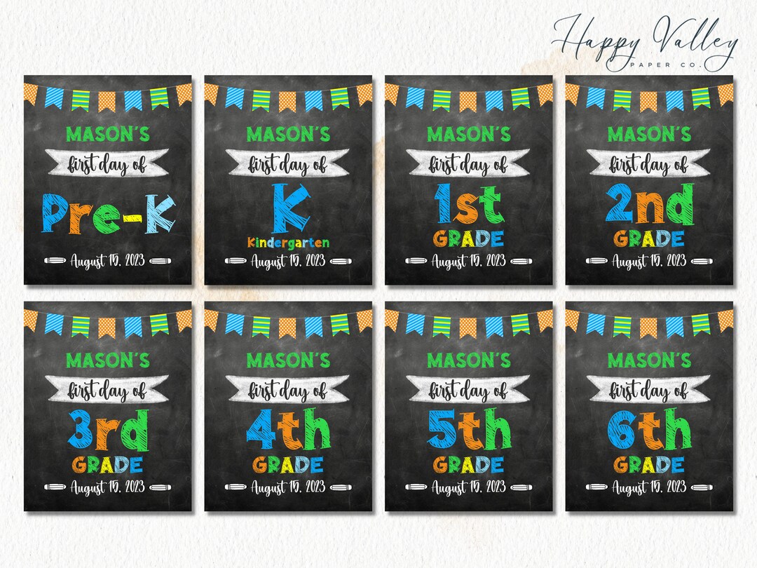 Editable First Day of School Sign Bundle (digital Download) - Etsy