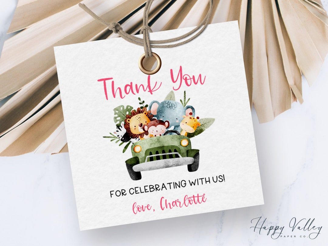 Wild One Birthday Favor Tag, Jungle Party Favor Tag, Safari Animal ...