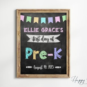 First Day of Pre-k Sign, Back to School Sign Printable, Editable Back ...