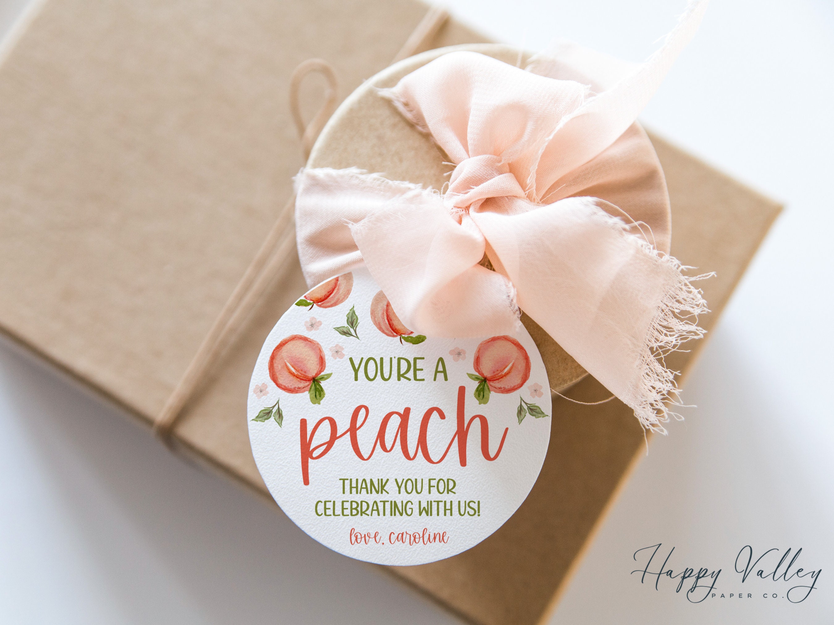 One Sweet Peach Birthday Favor Tag Sweet as a Peach Party - Etsy
