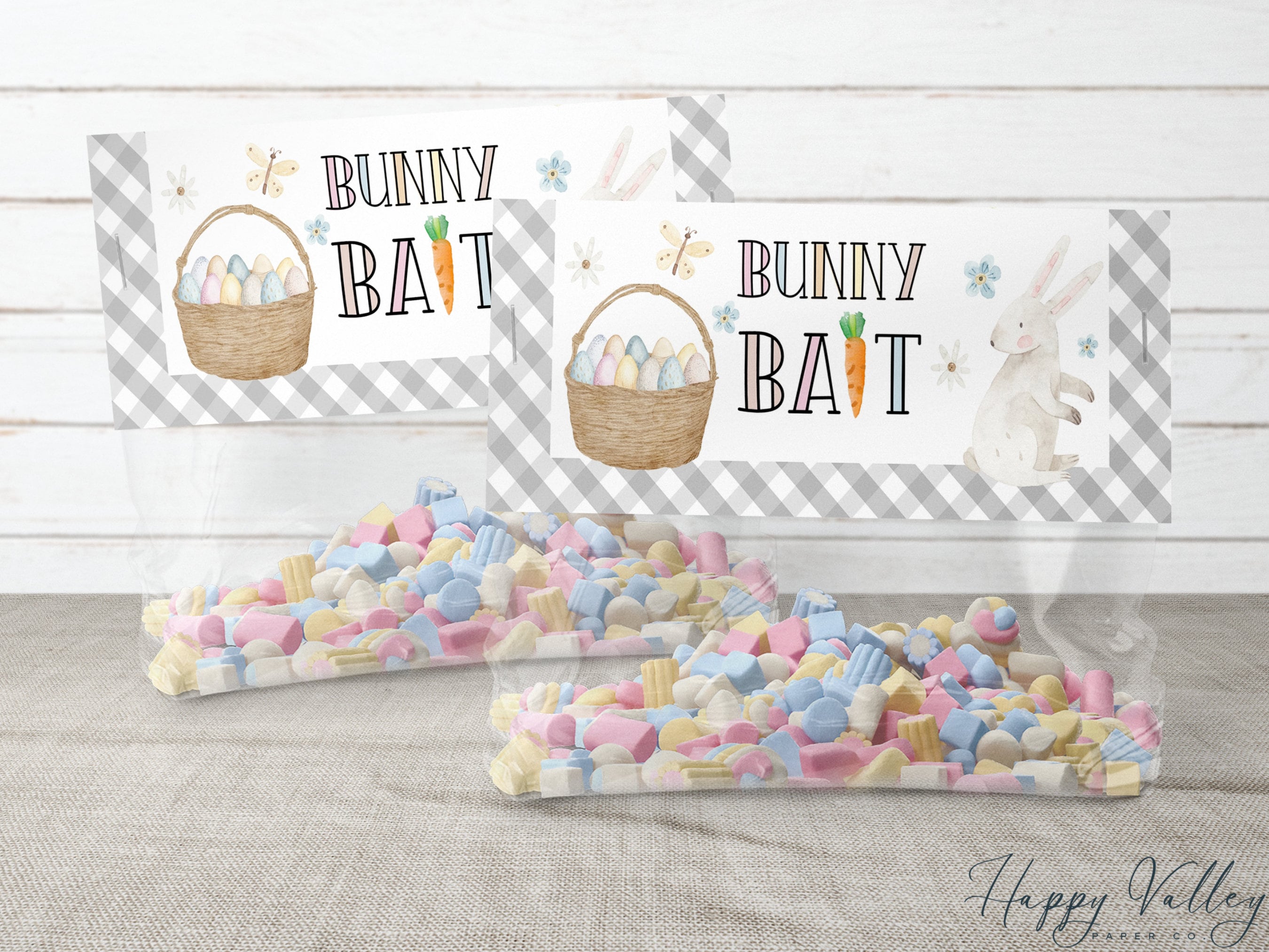 Bunny Bait Easter Treat Toppers: Editable Bag Topper (instant Download ...