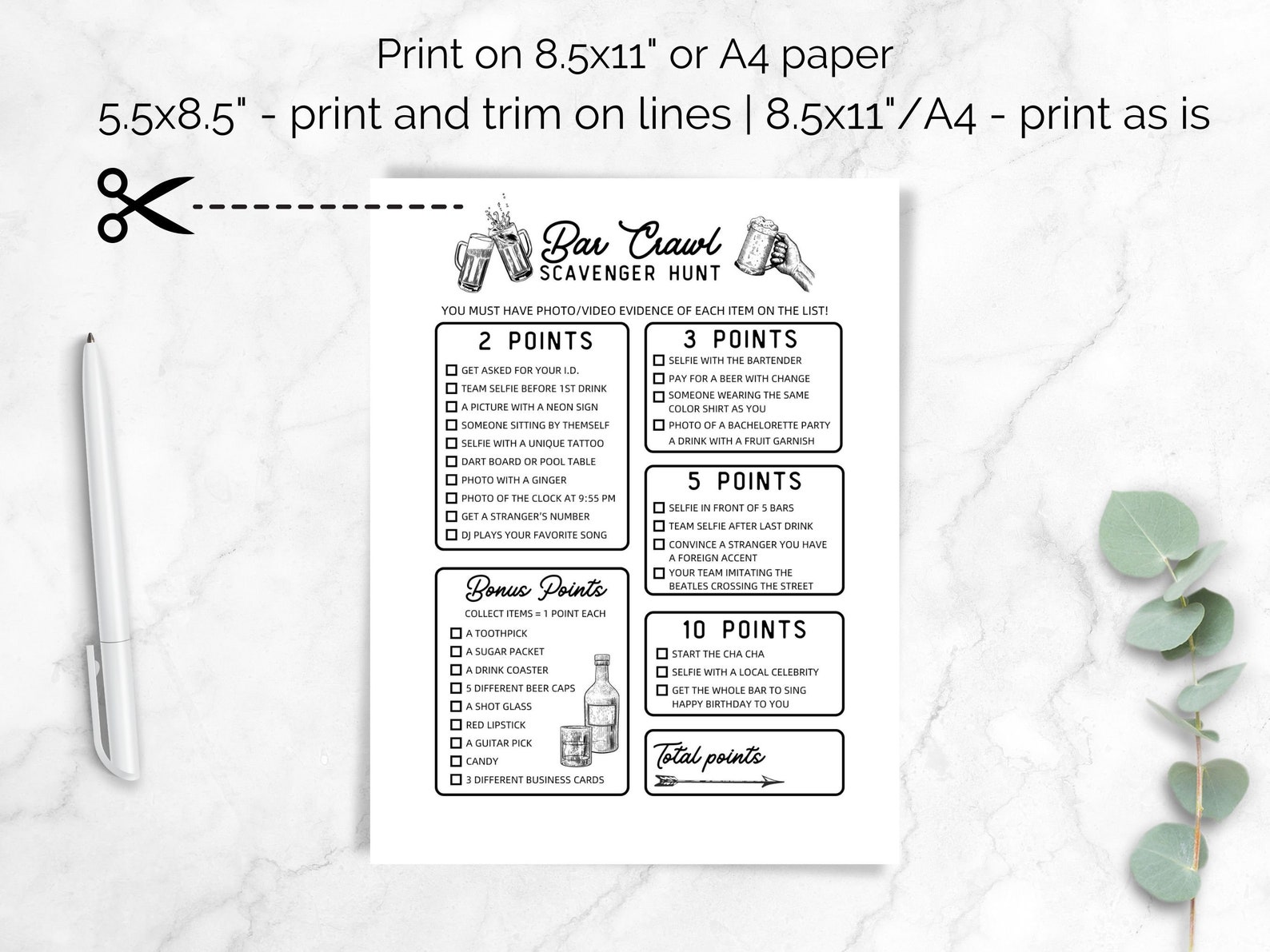 Bar Crawl Scavenger Hunt, Fun Guys Night Games, Vintage Bachelor Party ...