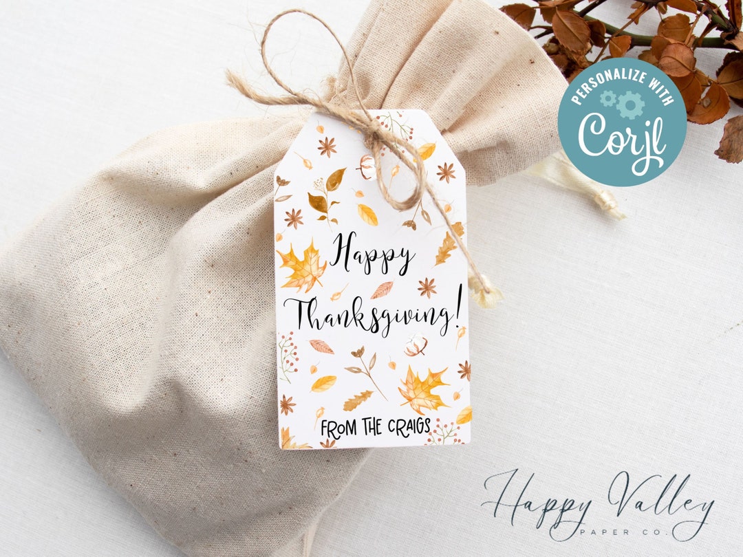 Thanksgiving Gift Tags Printable, Gift Tags Personalized, Gift Tag ...