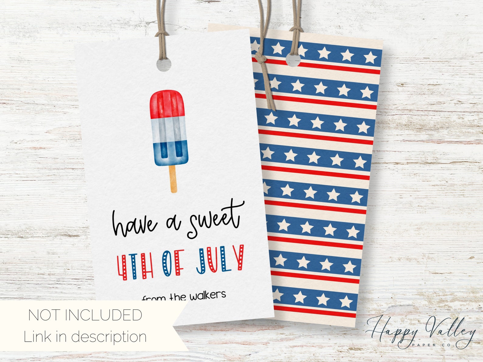 God Bless the USA Gift Tag, Printable 4th of July Gift Tags, 4th of ...