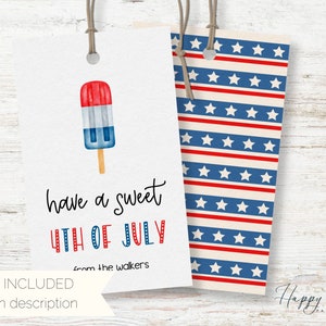 God Bless the USA Gift Tag, Printable 4th of July Gift Tags, 4th of ...