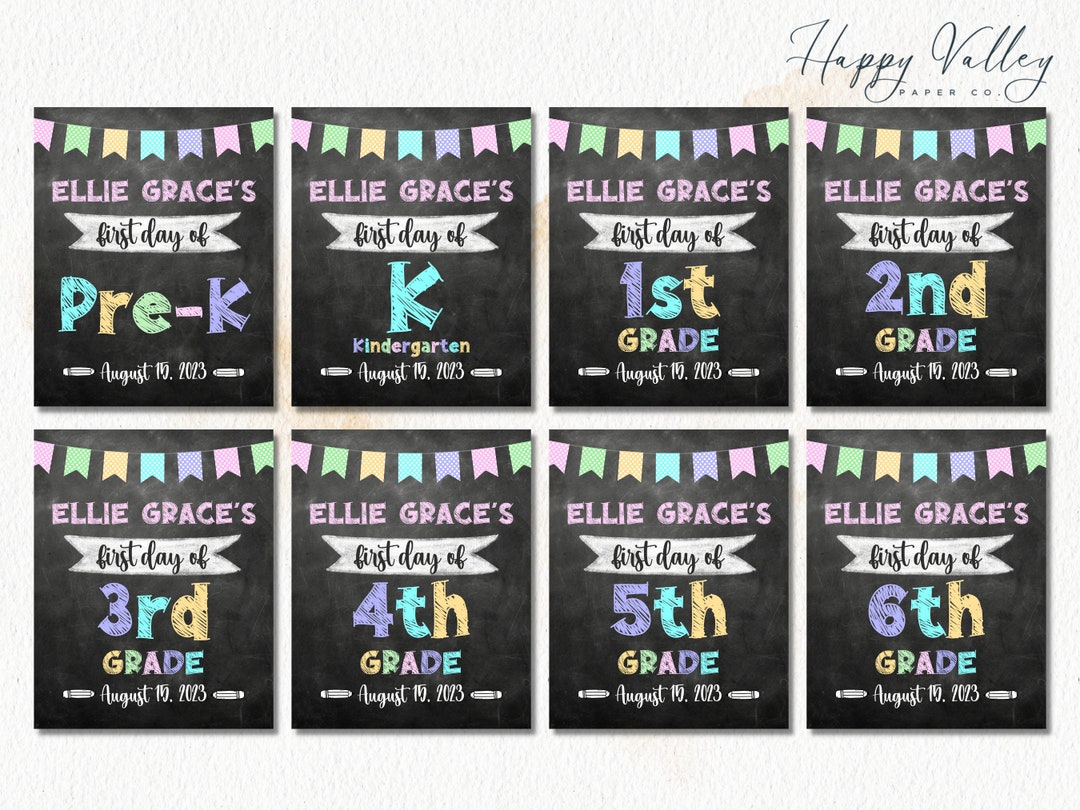 First Day of School Sign BUNDLE, Back to School Sign Printable ...