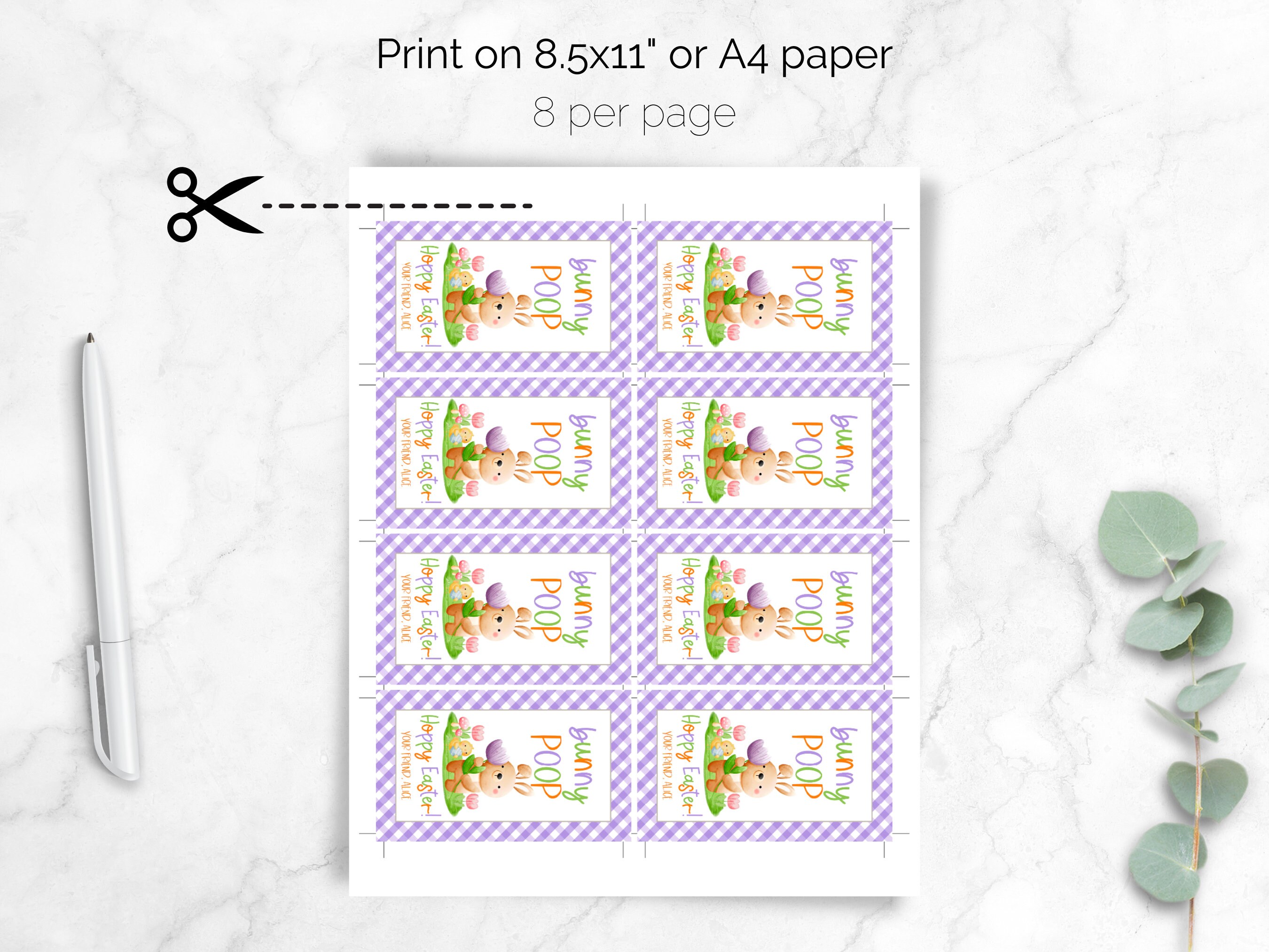 Bunny Poop Easter Gift Tag, Watercolor Easter Favor Tag, Easter Gift ...