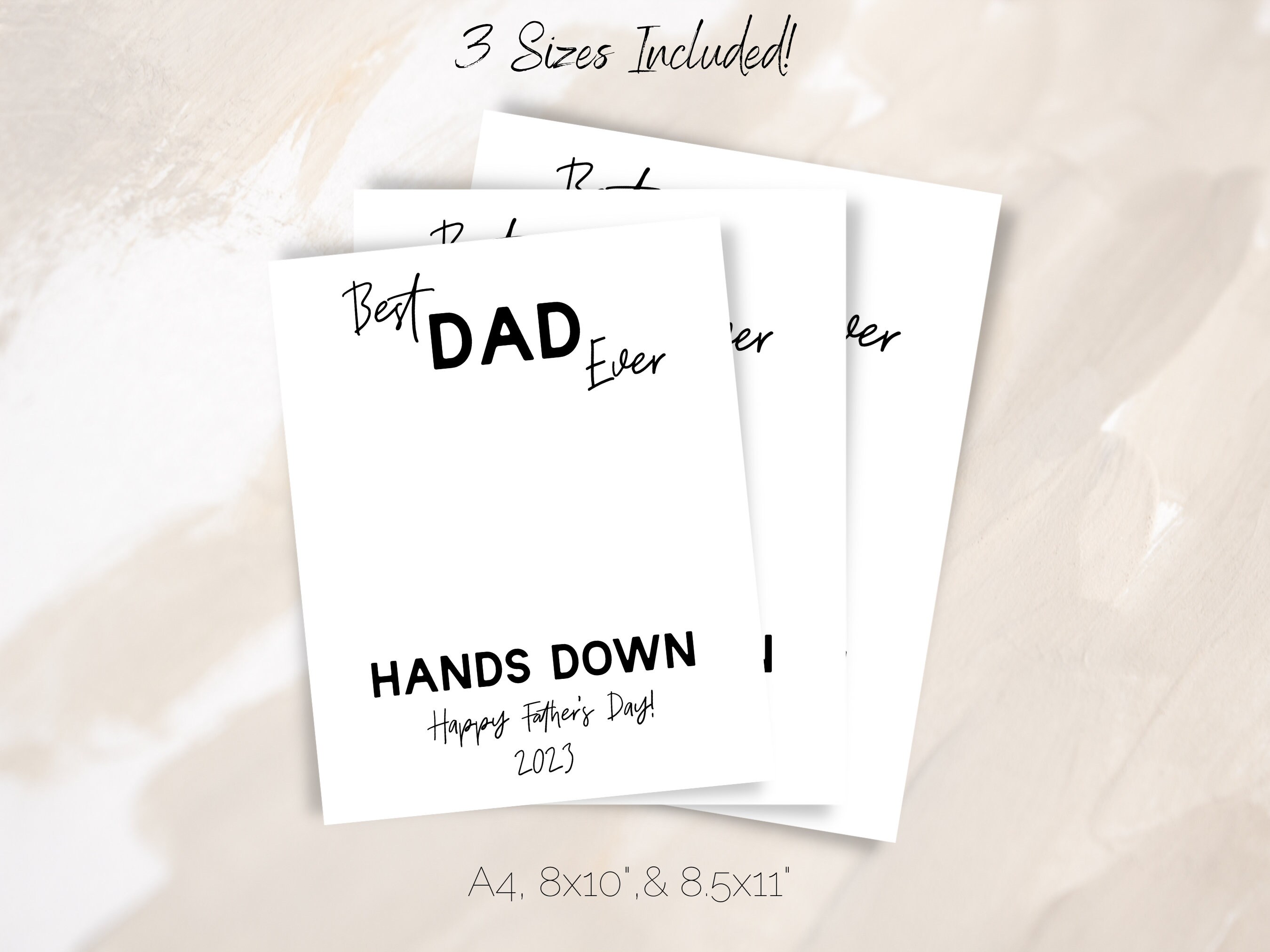 Best Dad Ever Hands Down, Handprint Art Craft, Father's Day Gift for ...