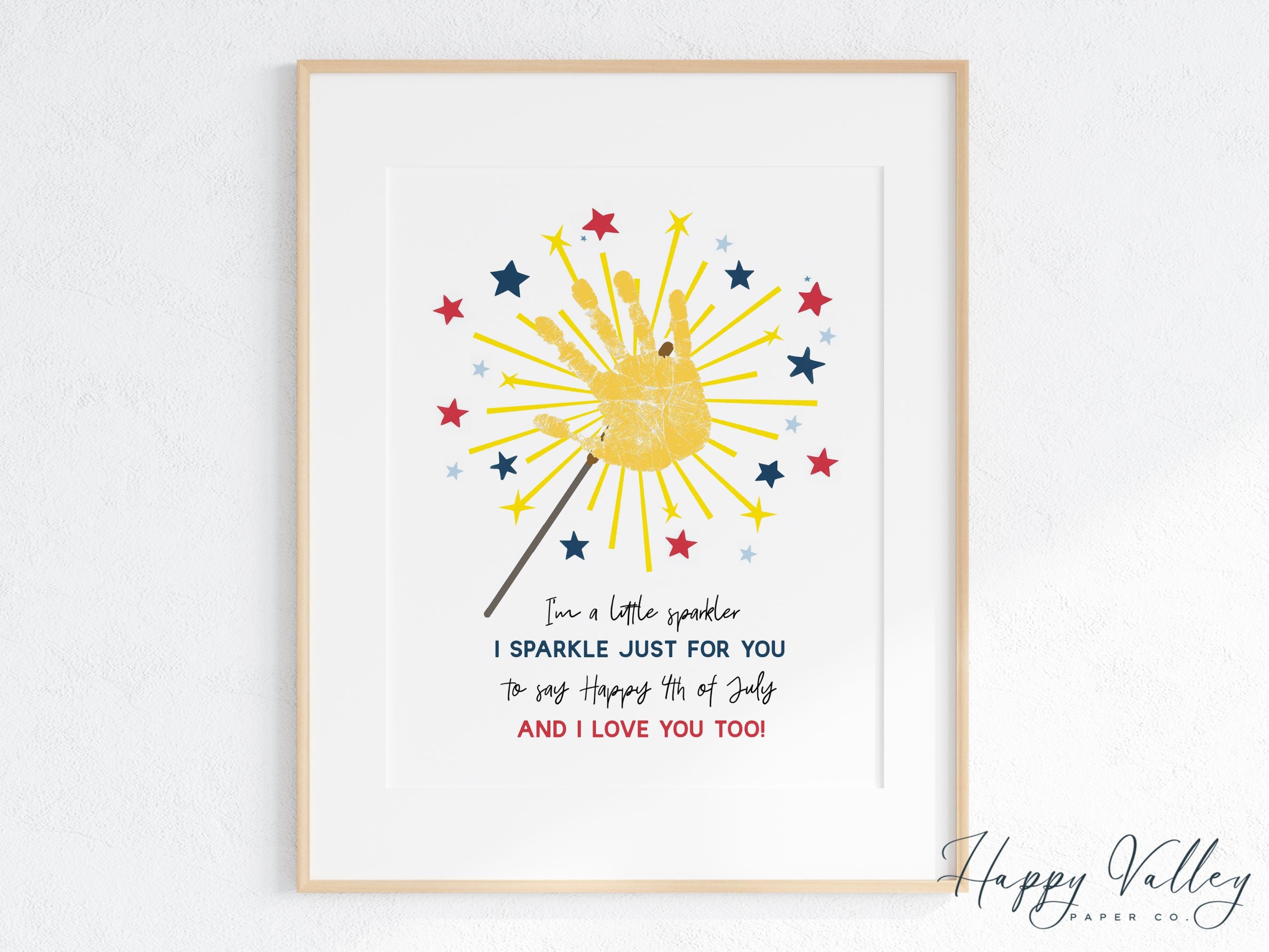 I'm a Little Sparkler Handprint Art Craft, 4th of July Activity for ...