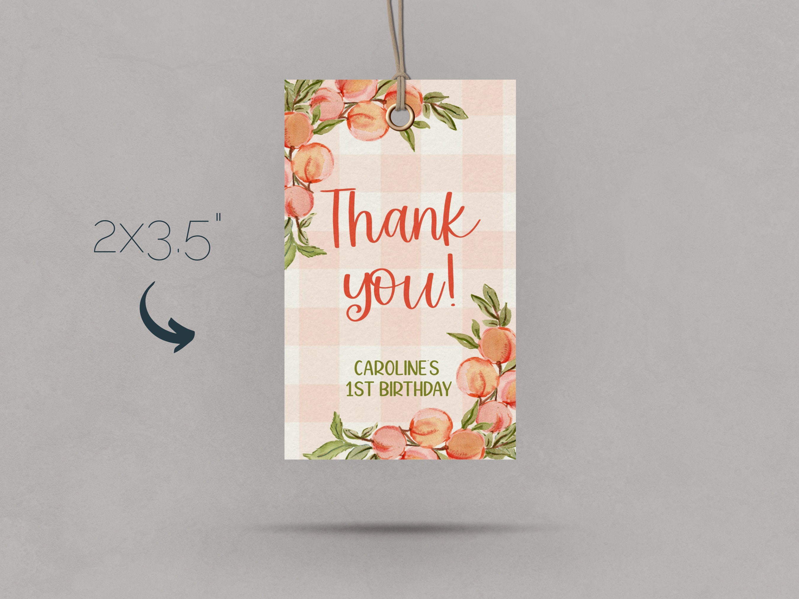 One Sweet Peach Birthday Favor Tag Sweet as a Peach Party - Etsy
