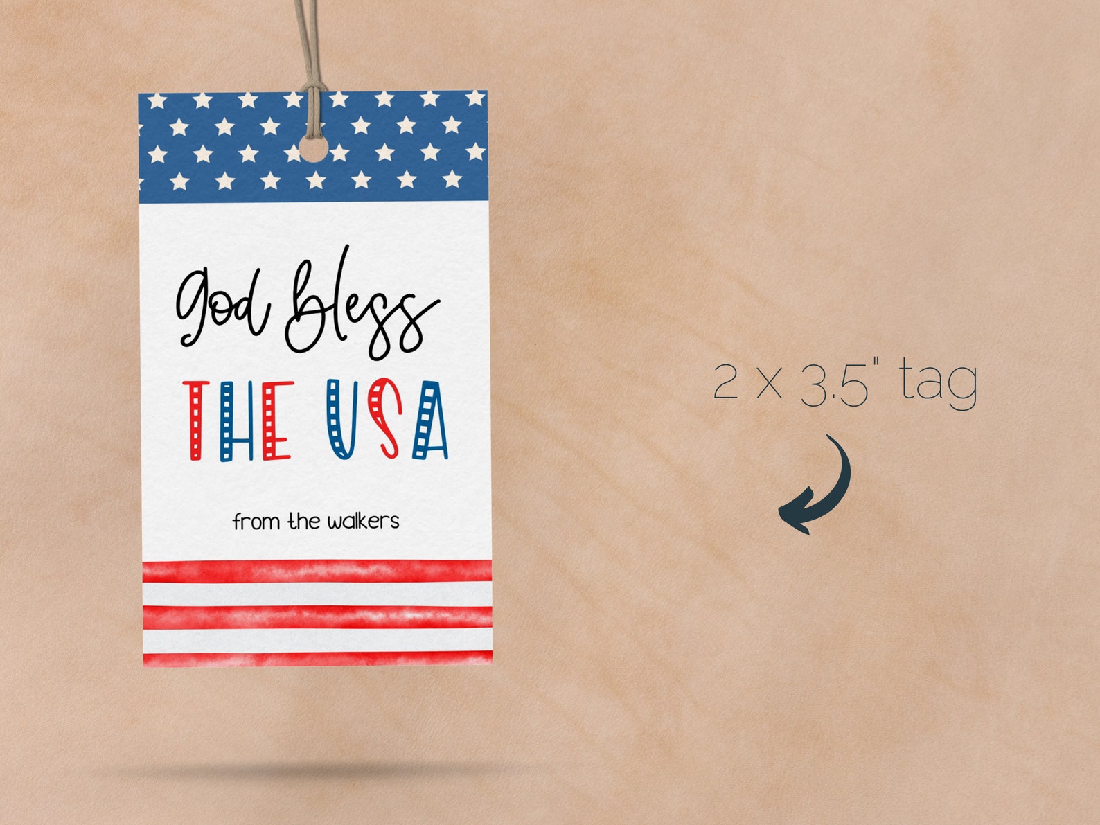 God Bless the USA Gift Tag, Printable 4th of July Gift Tags, 4th of ...