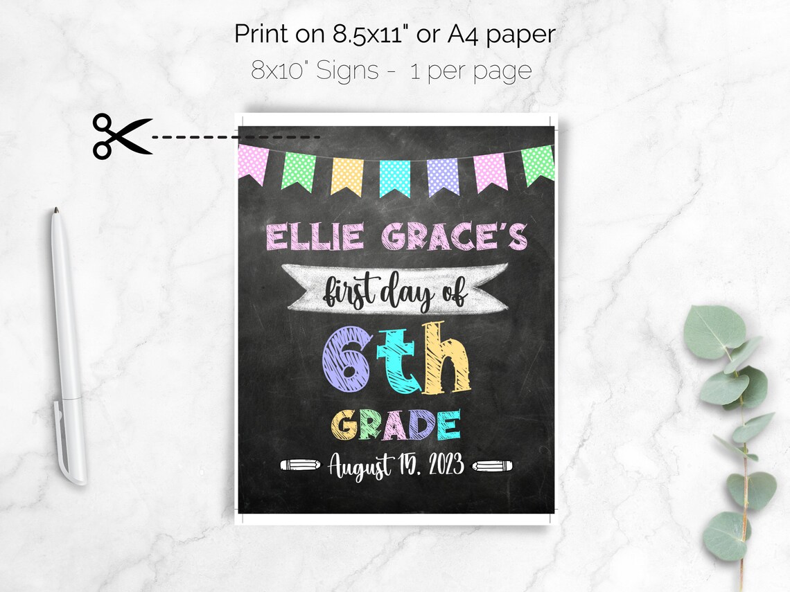 First Day of School Sign BUNDLE, Back to School Sign Printable ...