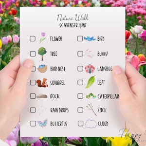 Spring Nature Walk Scavenger Hunt: Outdoor Activity (PDF) - Etsy