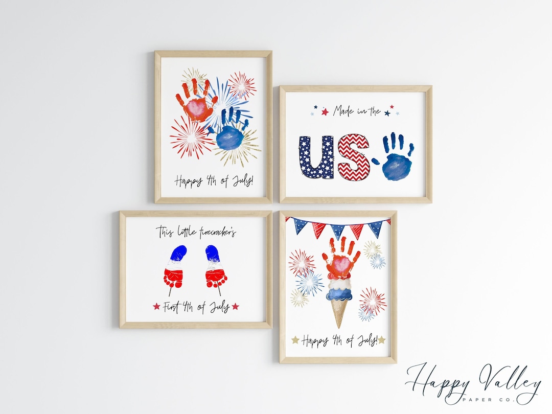 4th of July Handprint Art Craft BUNDLE, 4th of July Activity for Kids ...
