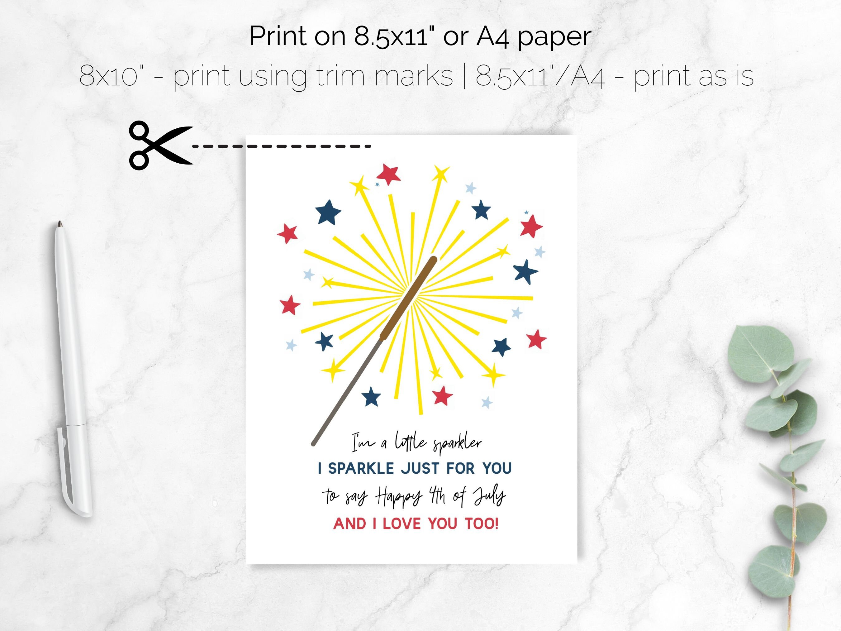 I'm a Little Sparkler Handprint Art Craft, 4th of July Activity for ...