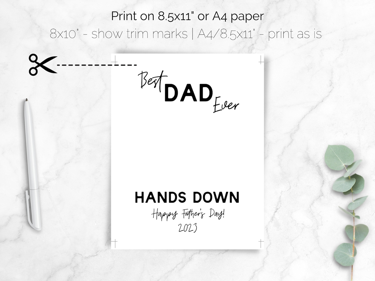 Best Dad Ever Hands Down, Handprint Art Craft, Father's Day Gift for ...