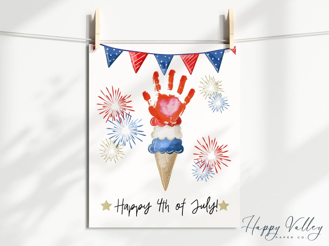 4th of July Handprint Art Craft, 4th of July Activity for Kids, 4th of ...
