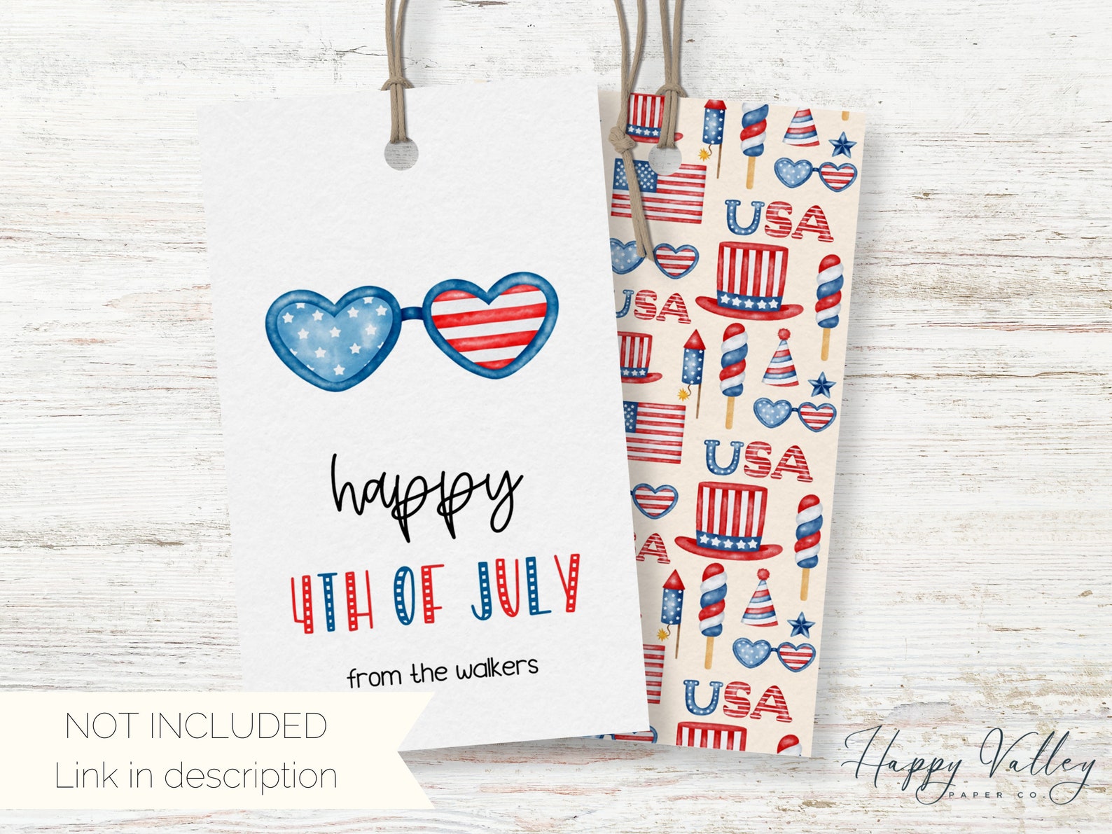 God Bless the USA Gift Tag, Printable 4th of July Gift Tags, 4th of ...