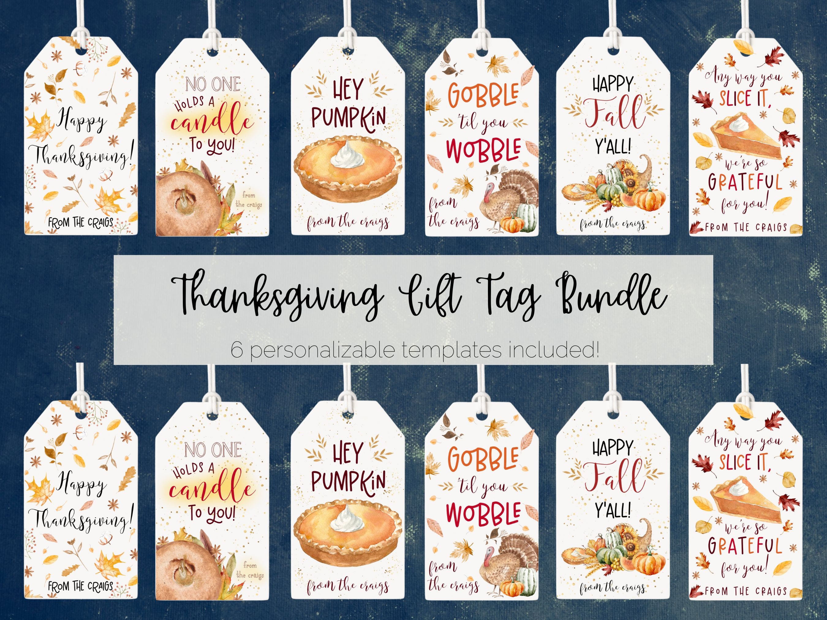 Thanksgiving Gift Tags Printable Gift Tags Personalized Gift - Etsy
