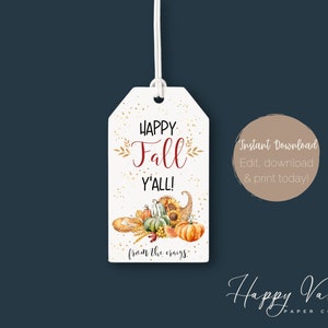 Thanksgiving Gift Tags Printable, Gift Tags Personalized, Gift Tag ...