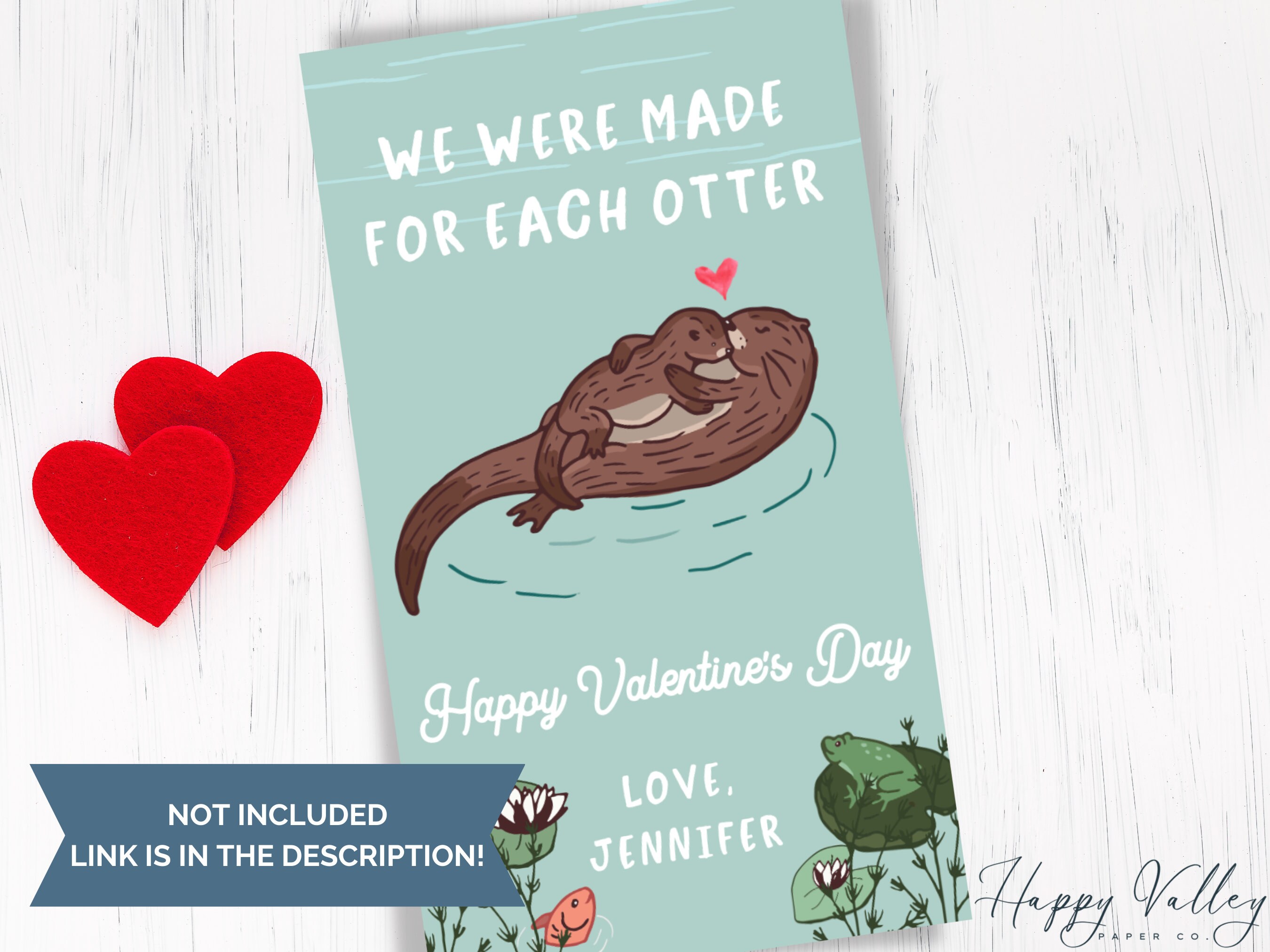 You're My Otter Half, Otter Valentine Printable, Classroom Valentines ...