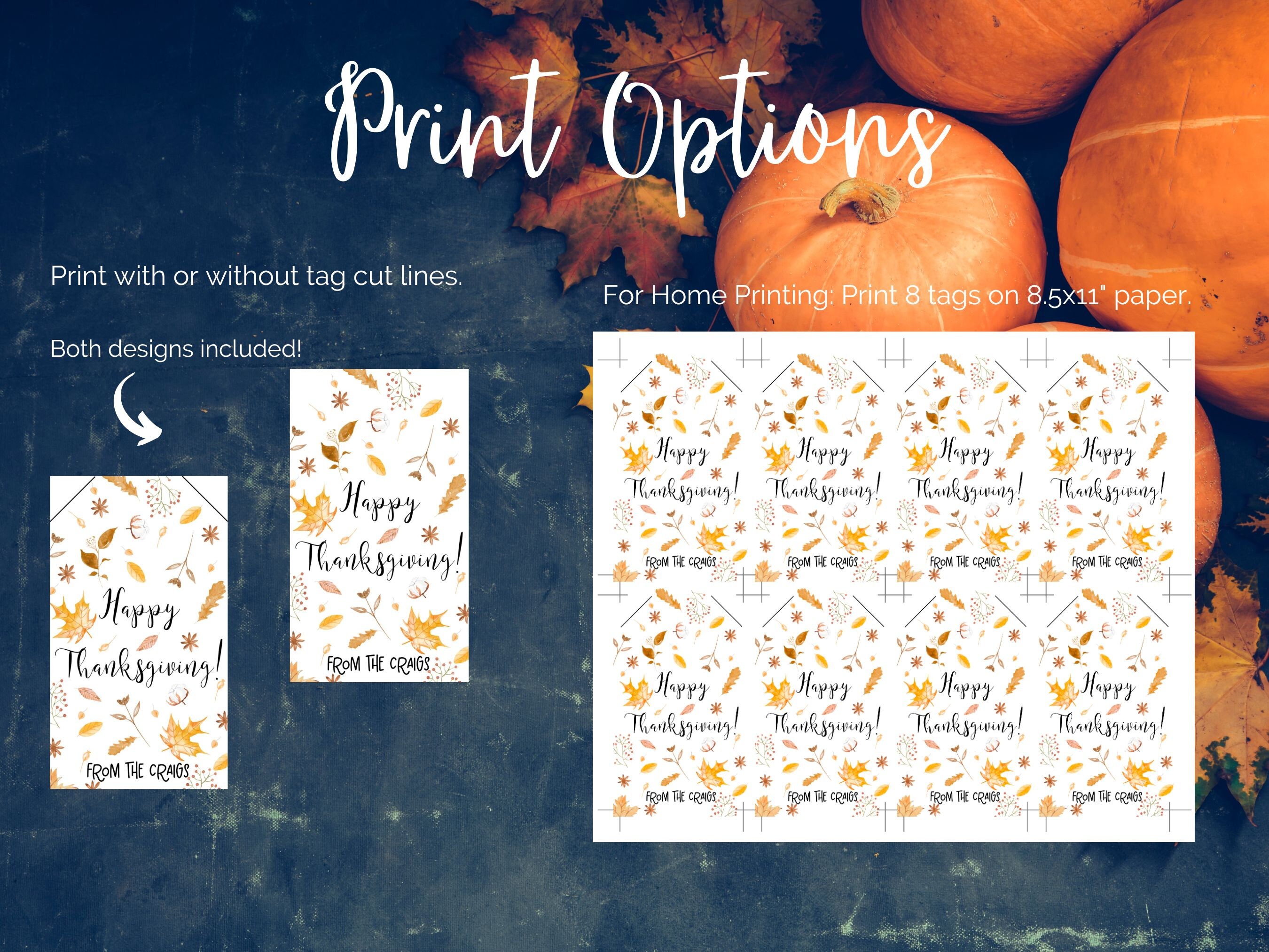 Thanksgiving Gift Tags Printable, Gift Tags Personalized, Gift Tag ...