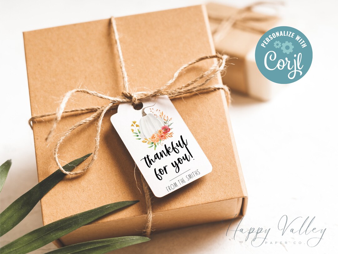 Thanksgiving Gift Tags Printable Gift Tags Personalized Gift - Etsy