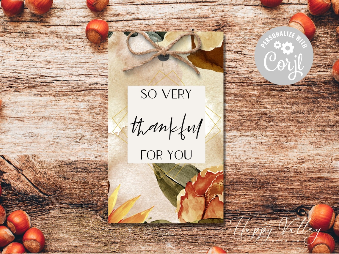 Thanksgiving Gift Tags Printable Gift Tags Personalized Gift - Etsy