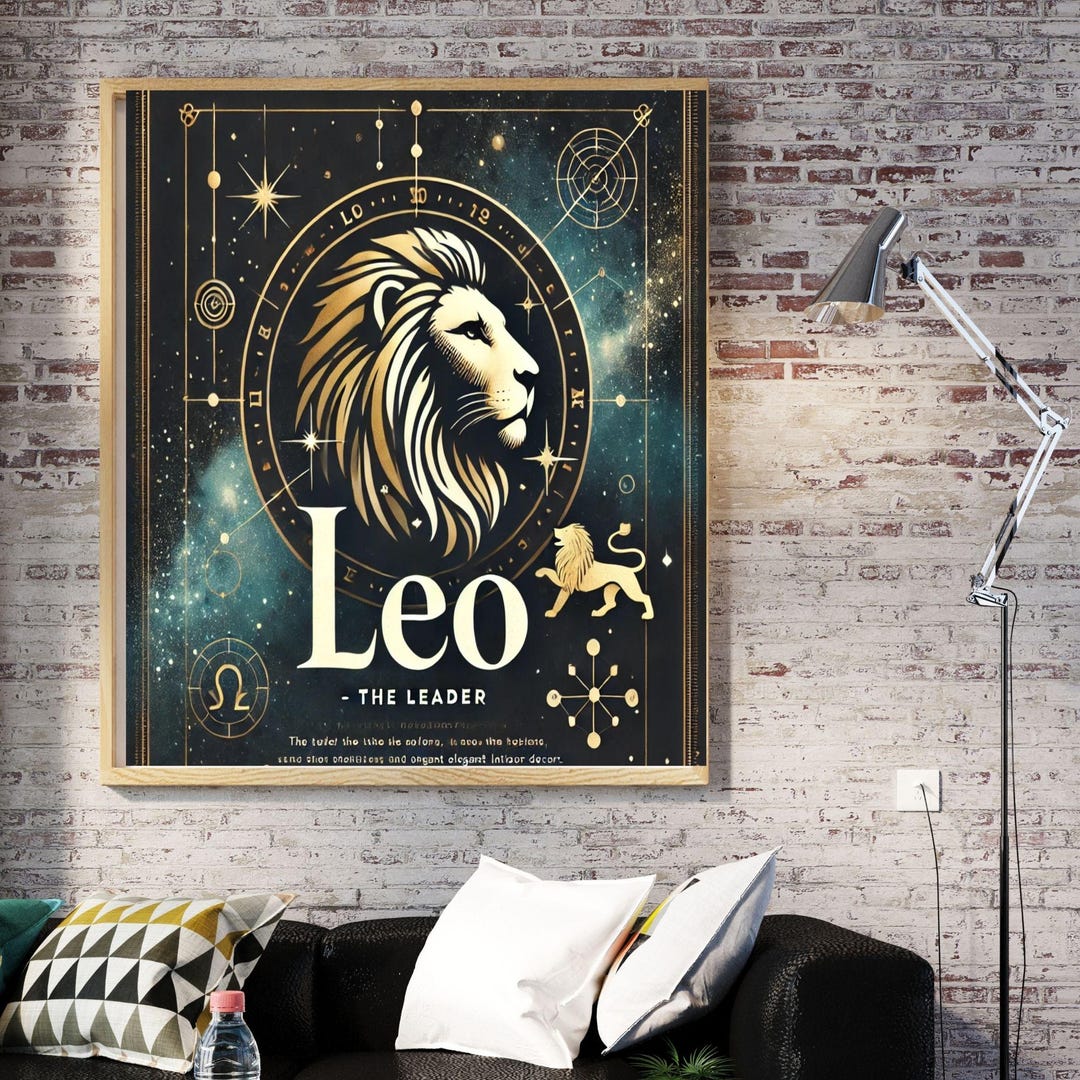 Leo Zodiac Wall Art | Bold and Captivating Astrology Poster | Cosmic ...