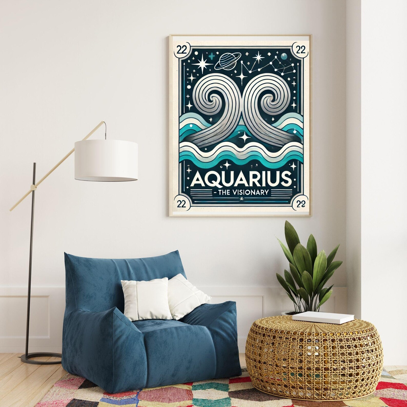 Aquarius Zodiac Wall Art | Visionary and Futuristic Astrology Poster ...
