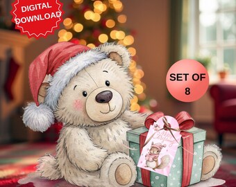 Watercolor Christmas Printable Gift Tags - Etsy