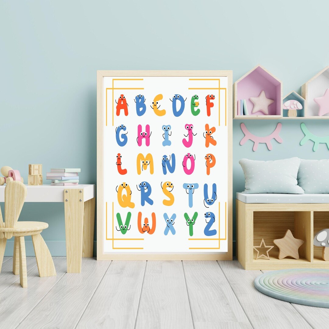 Smiley Alphabet Poster - Fun ABC Letters for Kids - Printable ...