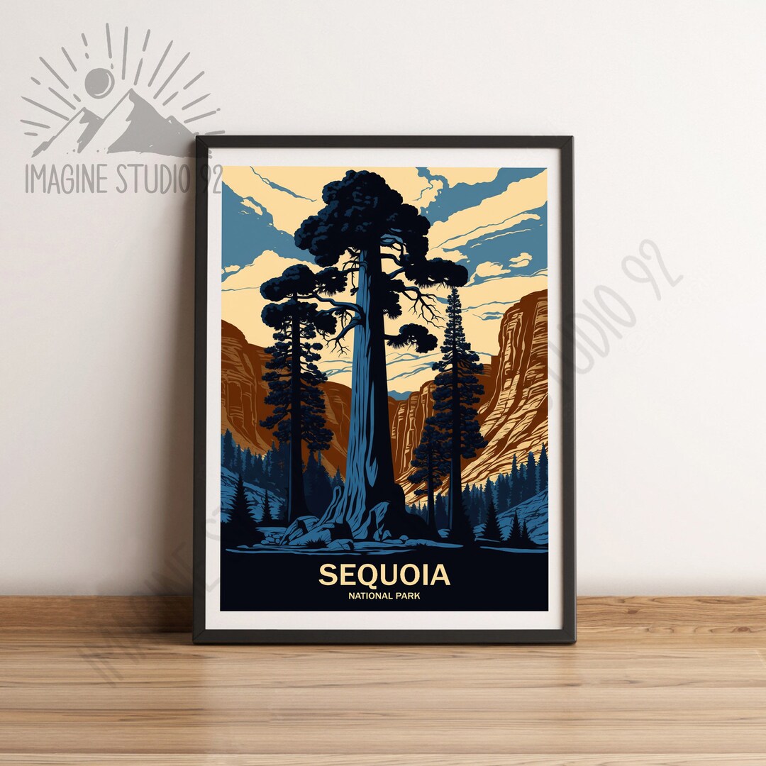 Sequoia National Park Print Sequoia Art Sequoia Poster - Etsy