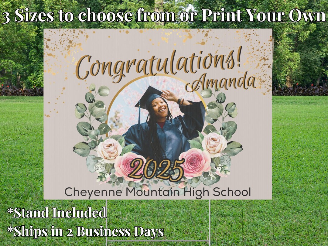 Personalized Graduation Yard Sign, Custom Congrats Sign, Class of 2025 ...
