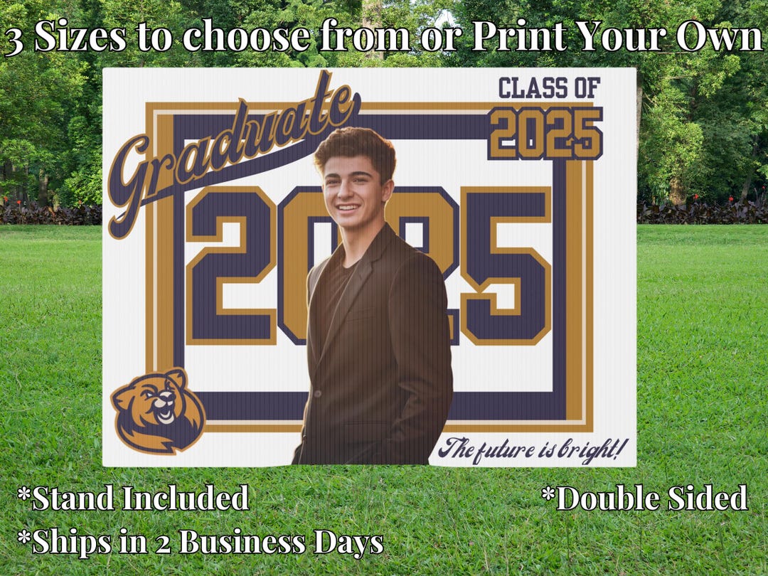Custom Graduation Yard Sign for Class of 2025, Personalized Grad Lawn ...