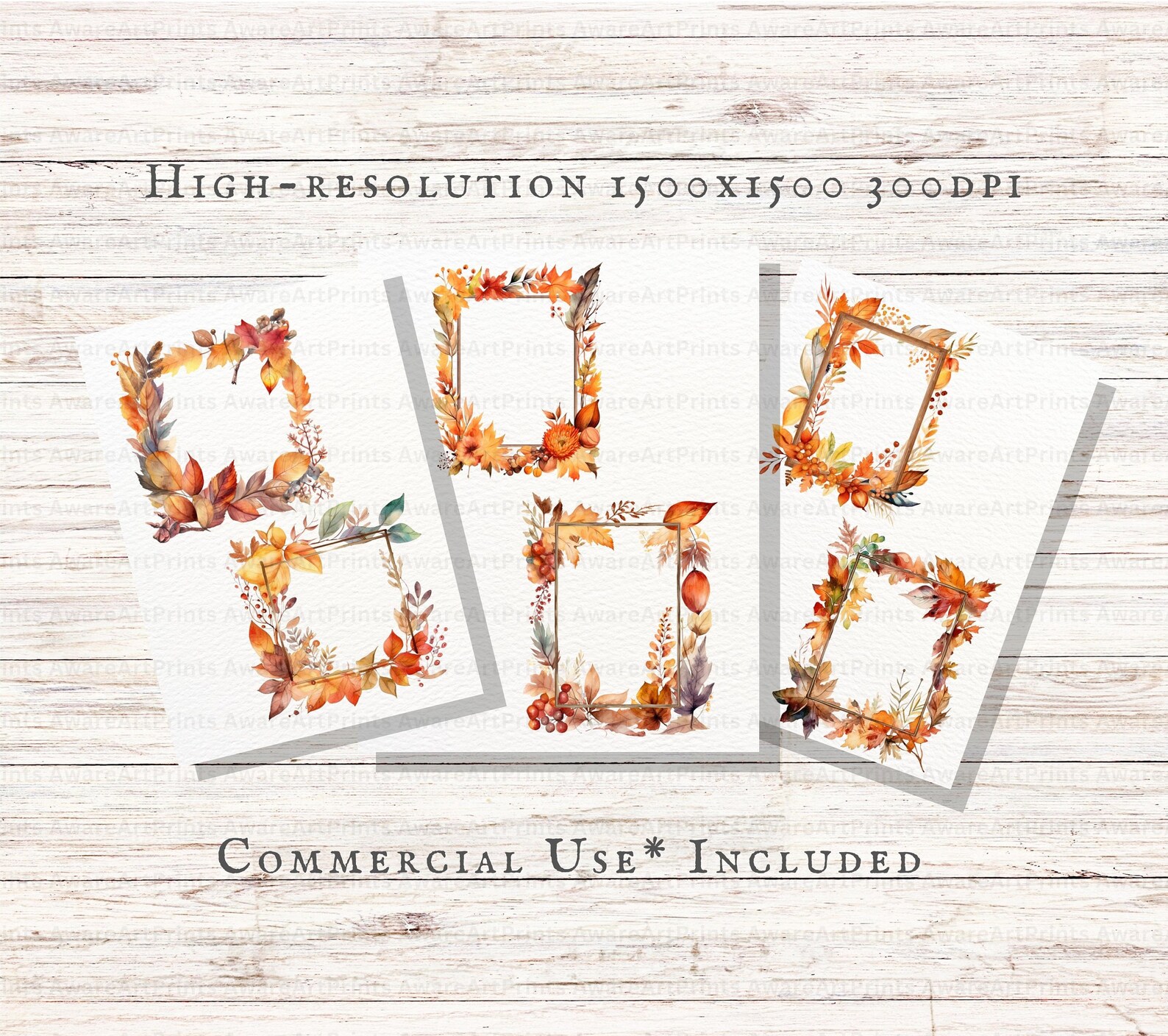 Fall Frames 25pc PNG & JPEG Bundle | Watercolor Fall Frame PNG | Autumn ...