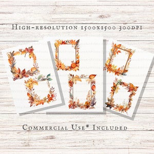 Fall Frames 25pc PNG & JPEG Bundle | Watercolor Fall Frame PNG | Autumn ...