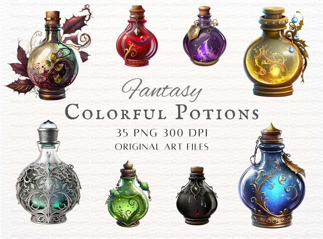 Colorful Potions 35pc PNG | Colorful Potions PNG | Colorful Potions ...