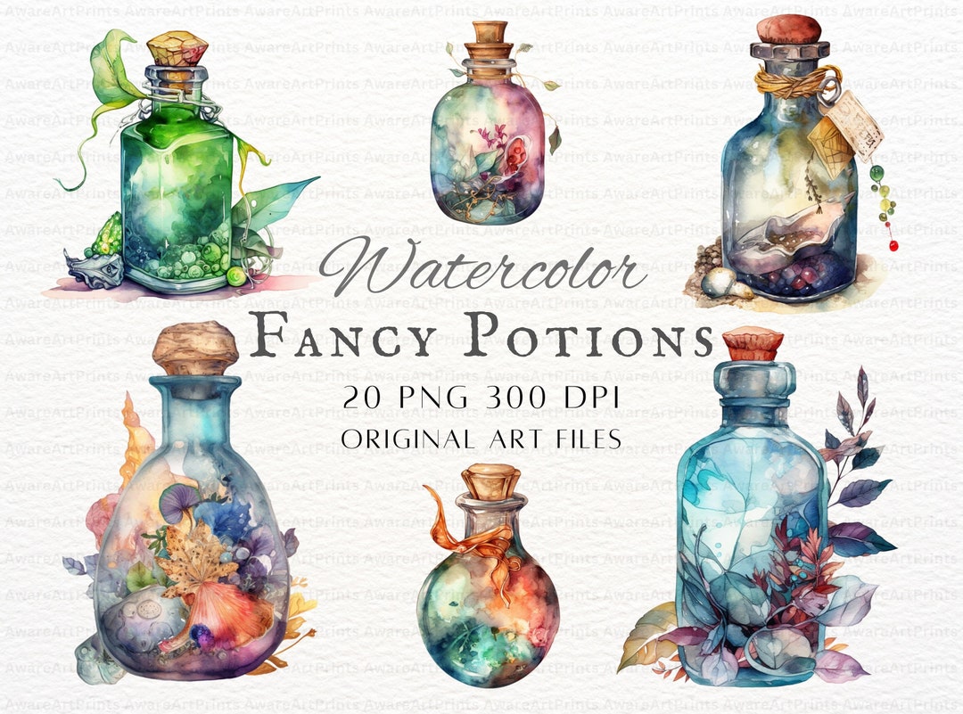 Fancy Potions 20pc PNG Bundle | Colorful Potion PNG | Potions PNG ...