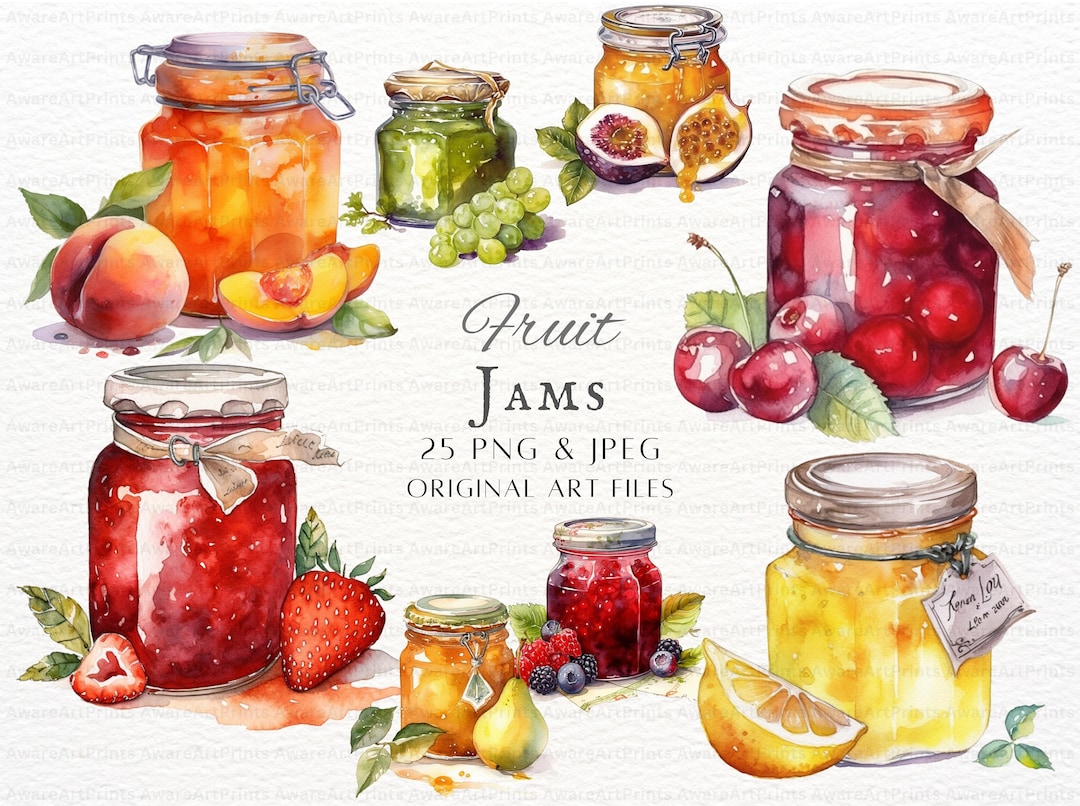 Fruit Jams 25pc PNG & JPEG Bundle | Fruit Jams PNG | Fruit Jams Clipart ...