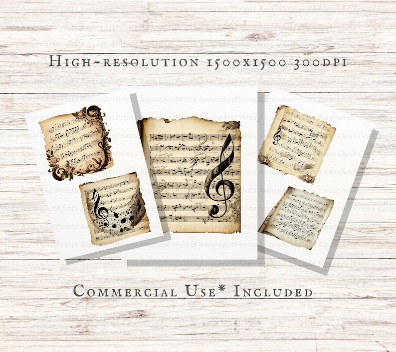 Vintage Music Sheets 25pc PNG | Music Sheet Commercial Use | Music ...