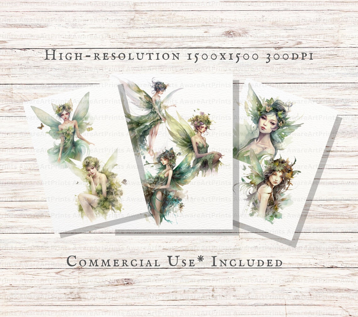 Sage Fairy 25pc PNG & JPEG Bundle | Fairy PNG | Floral Fairy Commercial ...