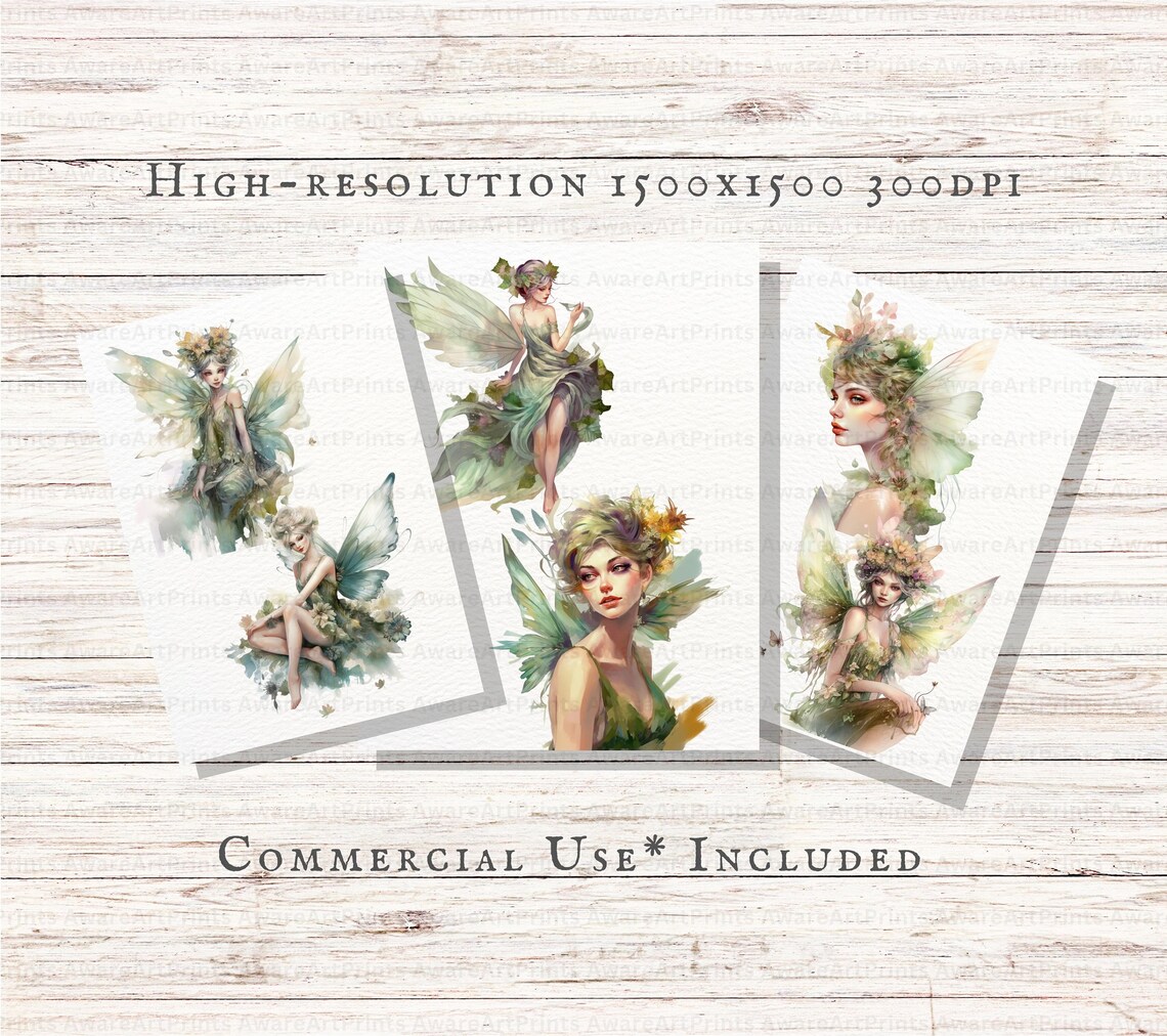 Sage Fairy 25pc PNG & JPEG Bundle | Fairy PNG | Floral Fairy Commercial ...